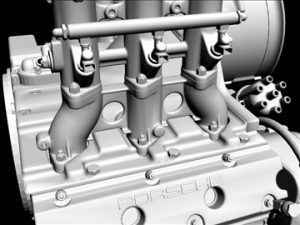 Porsche 3.2 Liter Engine 3D Model - FlatPyramid