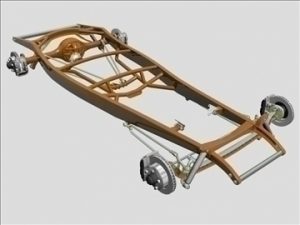 Street Rod Frame and Suspension 3D Model - FlatPyramid