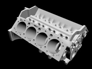 V8 Engine Bare Block 3D Model - FlatPyramid