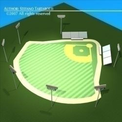 Baseball field 3D Model - FlatPyramid