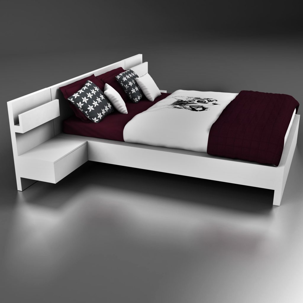 Bed design 3D Model - FlatPyramid