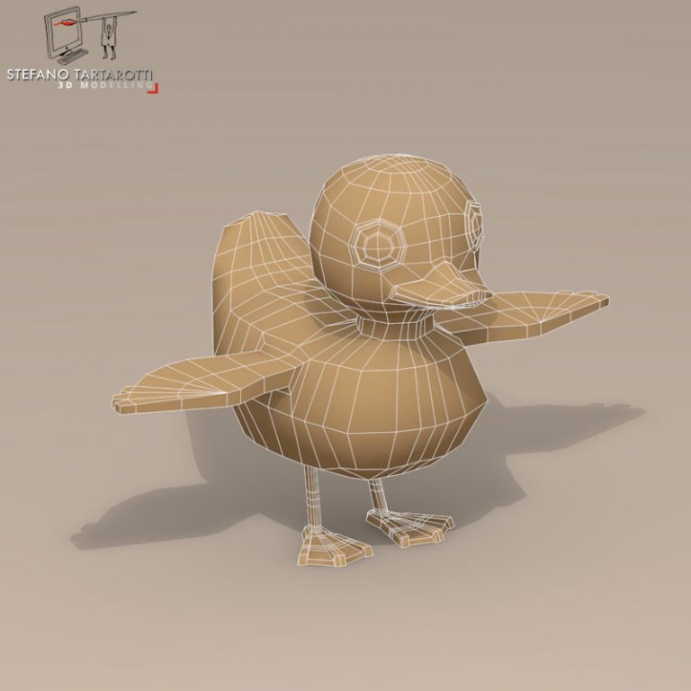 Cartoon Duck 3D Model - FlatPyramid
