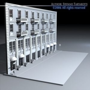 European building front 3D Model - FlatPyramid