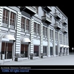 European building front 3D Model - FlatPyramid
