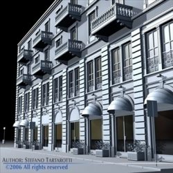 European building front 3D Model - FlatPyramid