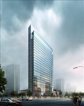 hi-tech skyscraper building 212 3D Model - FlatPyramid