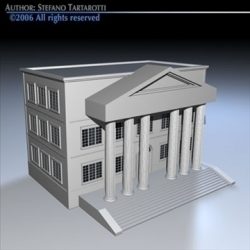 Public building 3D Model - FlatPyramid