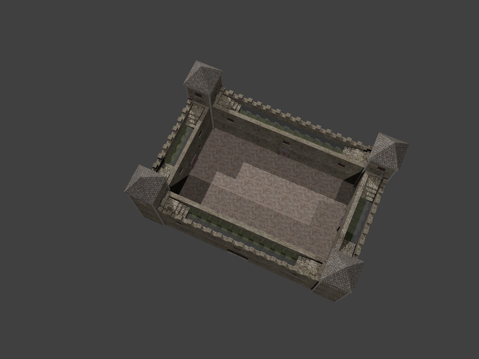Fortress low poly 3D Model - FlatPyramid