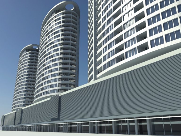 Three Towers Building Bratislava Slovakia 3D Model - FlatPyramid