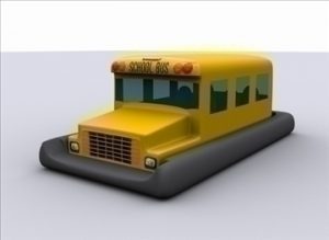 Yellow school bus hover boat 3D Model - FlatPyramid
