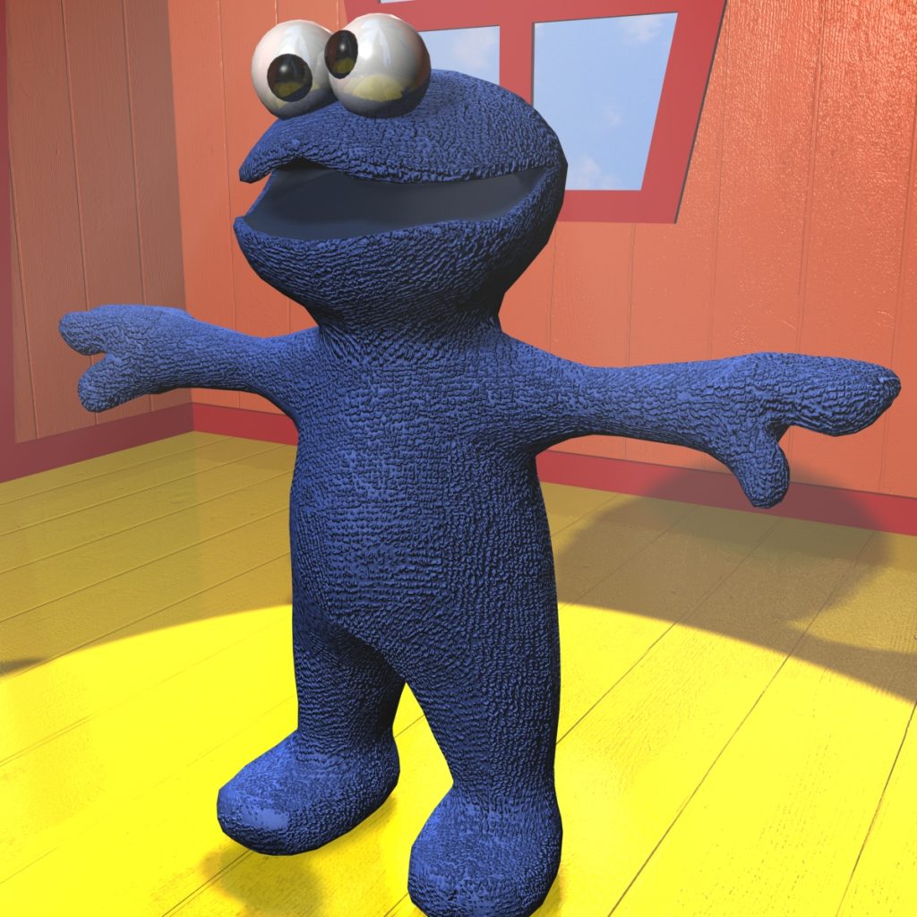 Cookie Monster RIGGED 3D Model - FlatPyramid