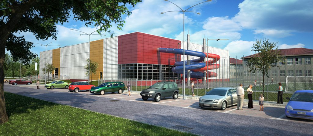 Water Park Complex Full Scene Render Ready 3D Model - FlatPyramid