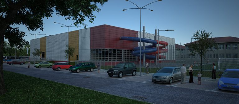 Water Park Complex Full Scene Render Ready 3D Model - FlatPyramid