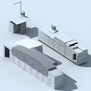 3D Color and bw Printing Press model 3D Model - FlatPyramid