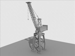 Crane Port Derrick 3D Model - FlatPyramid
