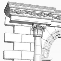 Stone Column and Arch 3D Model - FlatPyramid