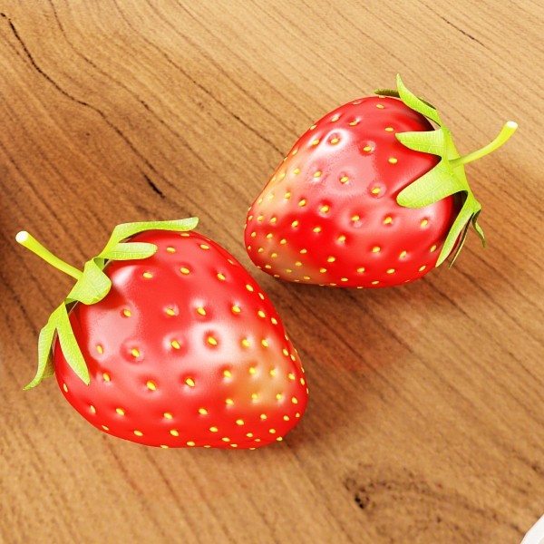 3D Model Photorealistic Strawberry High Res 3D Model - FlatPyramid