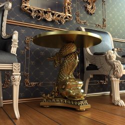 Accent Table Gold Fish Base 3D Model - FlatPyramid