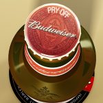 Budweiser Beer Bottle - Six Cardboard Pack 3D Model - FlatPyramid