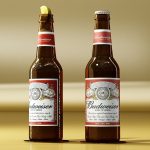Budweiser Beer Bottle - Six Cardboard Pack 3D Model - FlatPyramid