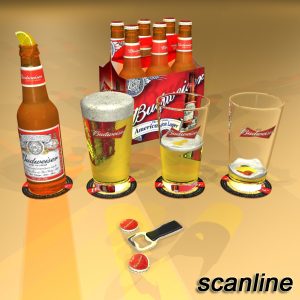 Budweiser Beer Collection. 3D Model - FlatPyramid