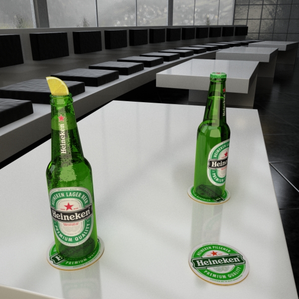 Heineken Beer Bottle 3D Model - FlatPyramid