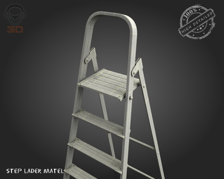 Step Ladder Metal 3D Model - FlatPyramid