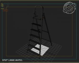 Step Ladder Metal 3D Model - FlatPyramid