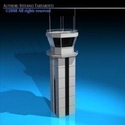 Airport control tower 3D Model - FlatPyramid