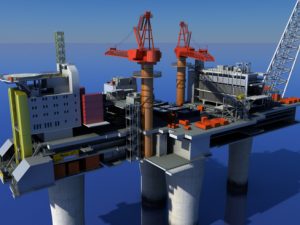 Oil Gas Platform 3D Model - FlatPyramid