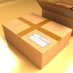3D Model Cardboard Box with Tape & Mailing Label 3D Model - FlatPyramid
