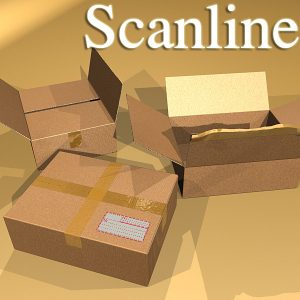 3D Model Cardboard Box with Tape & Mailing Label 3D Model - FlatPyramid