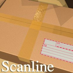 3D Model Cardboard Box with Tape & Mailing Label 3D Model - FlatPyramid