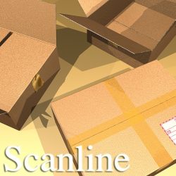 3D Model Cardboard Box with Tape & Mailing Label 3D Model - FlatPyramid