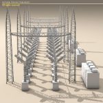 Electrical substation elements 3D Model - FlatPyramid