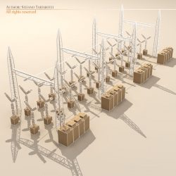Electrical substation elements 3D Model - FlatPyramid