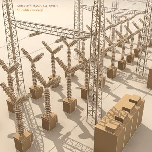 Electrical substation elements 3D Model - FlatPyramid