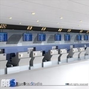 Airport check in 3D Model - FlatPyramid