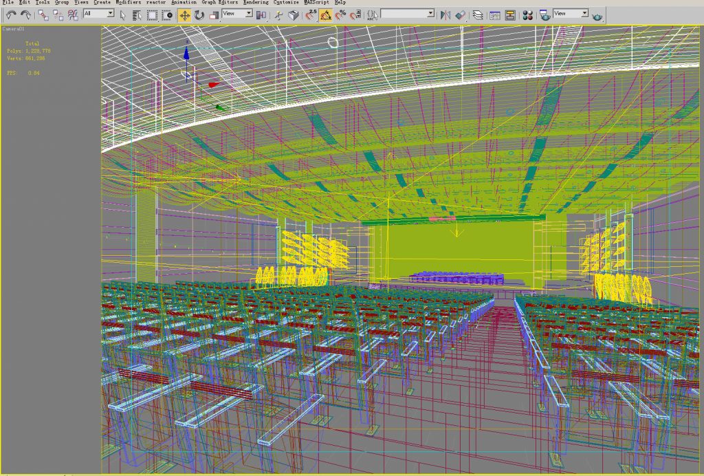 Auditorium room 001 3D Model - FlatPyramid