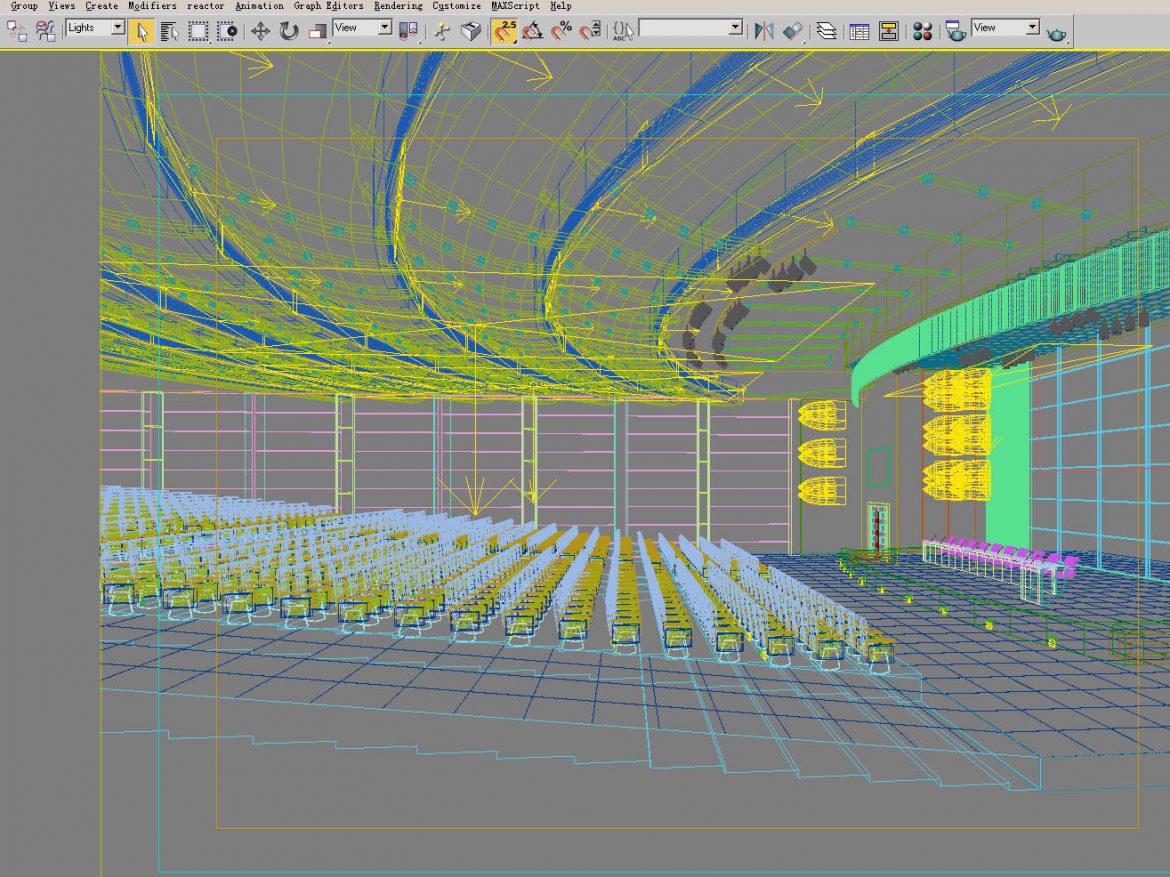 Auditorium room 004 3D Model - FlatPyramid