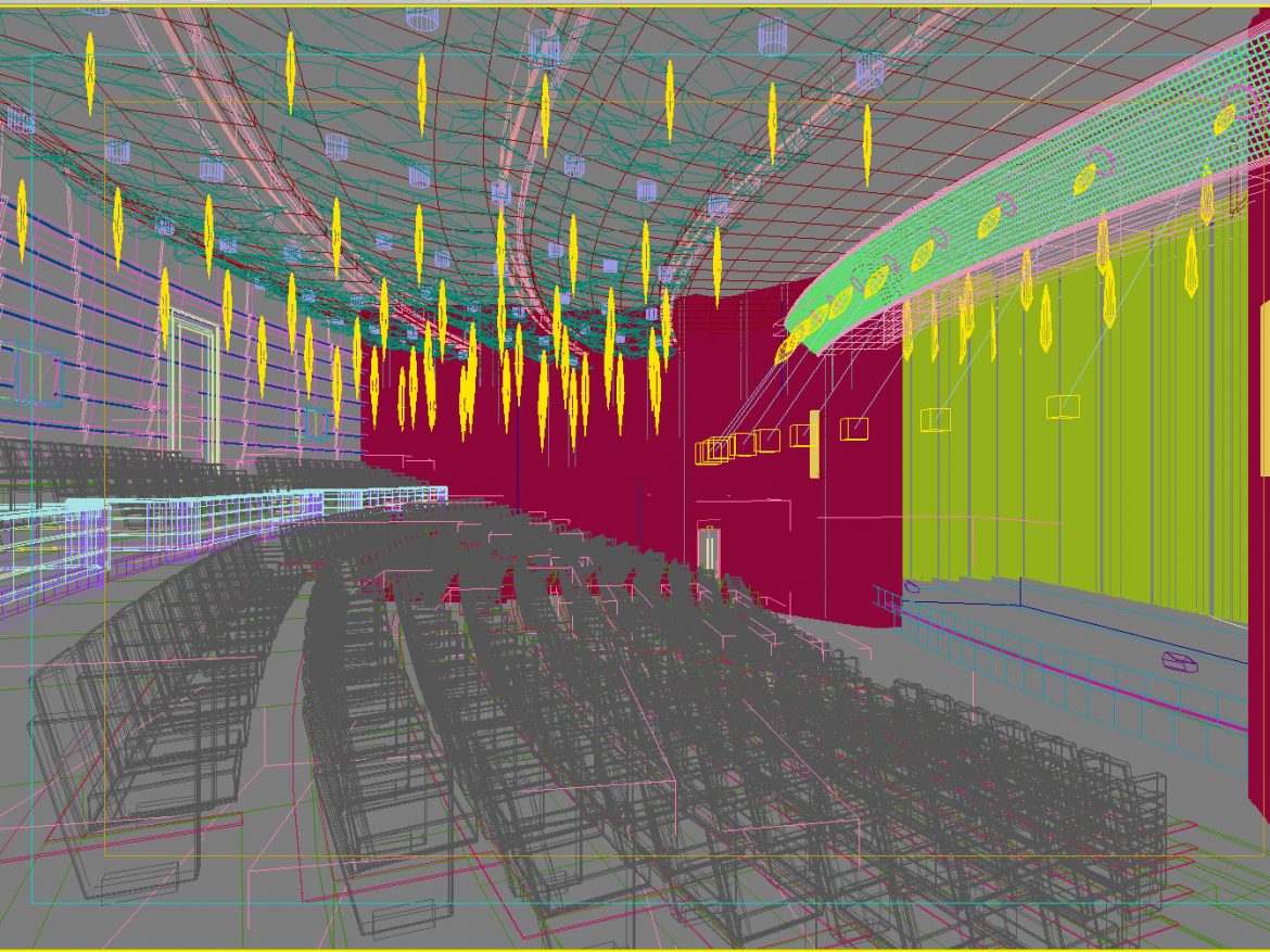 Auditorium room 001-2 3D Model - FlatPyramid