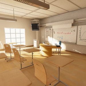 Classroom 3D Model - FlatPyramid