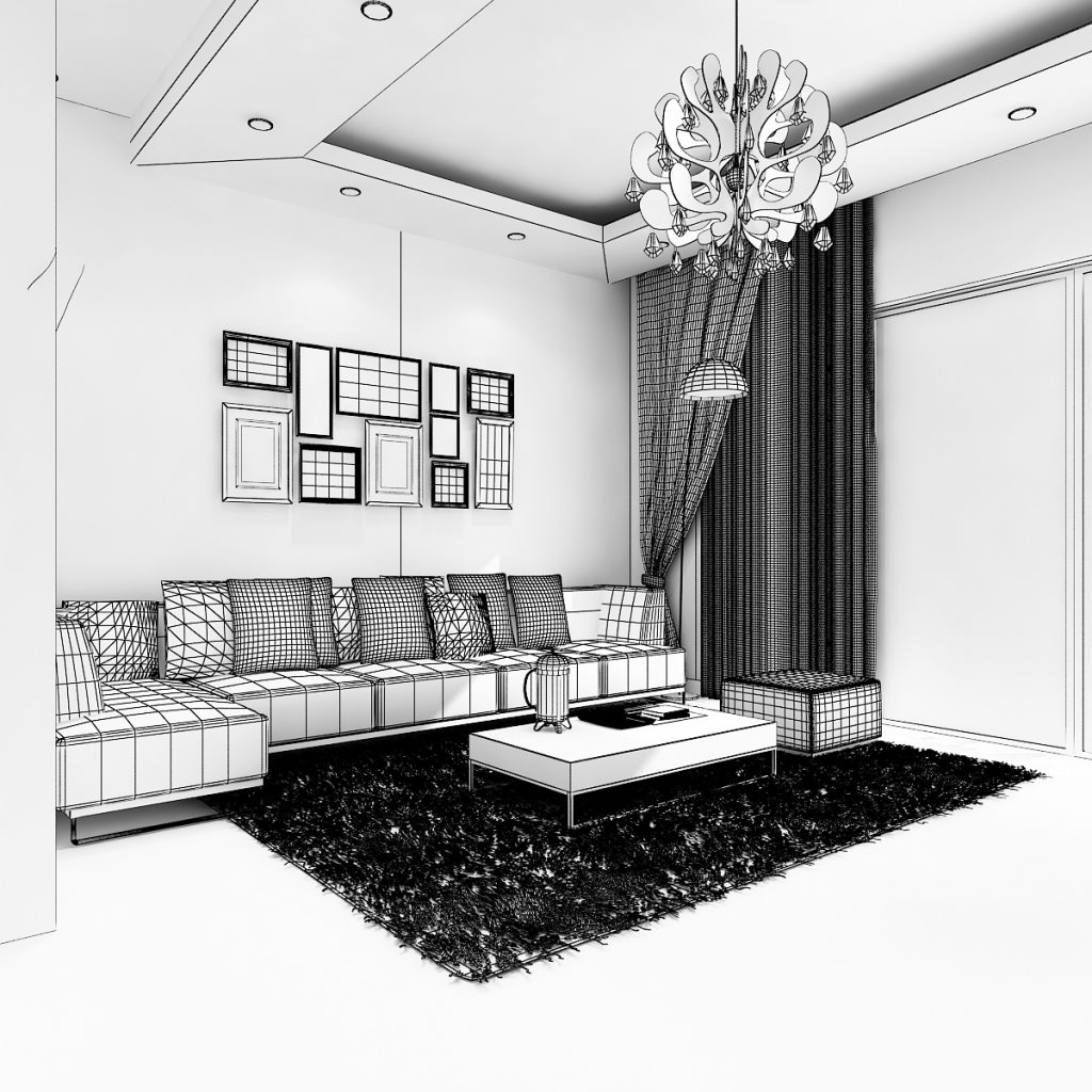 3D Model Detailed modern interior cutaway 3D Model - FlatPyramid