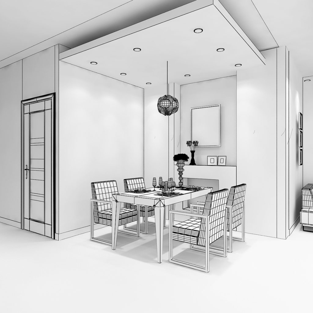 3D Model Detailed modern interior cutaway 3D Model - FlatPyramid