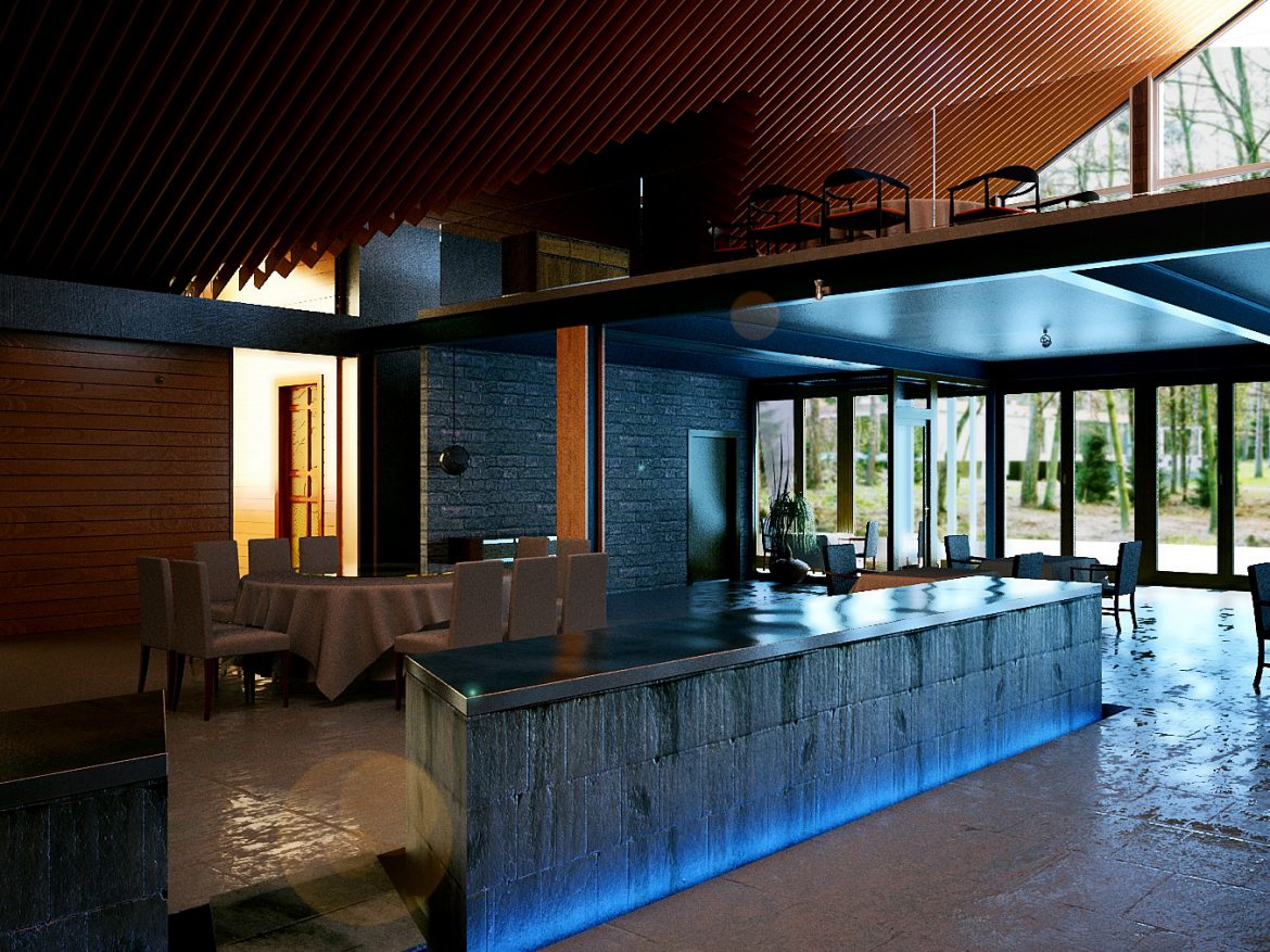 Hi-Tech Restaurant 020 3D Model - FlatPyramid