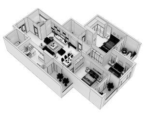 Luxury Detailed House Cutaway 3D Model 3D Model - FlatPyramid