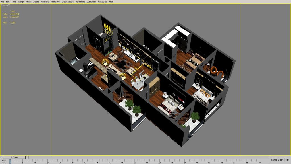 Luxury Detailed House Cutaway 3D Model 3D Model - FlatPyramid