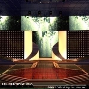 tv set show 3D Model - FlatPyramid