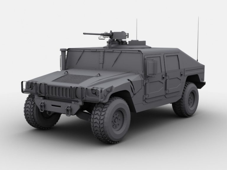 Military Hummer 3D Model - FlatPyramid
