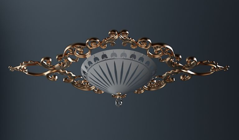 Ornate Ceiling Light Fixture 3D Model - FlatPyramid